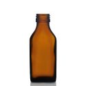 100ml Amber Rectangular Glass Bottle (Flat) - Ideon Packaging