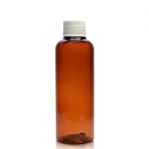 100ml Amber Plastic Bottle With Cap - Ideon Packaging - 0161 367 1411