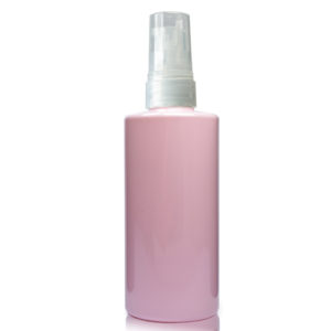 100ml Pink Plastic Bottle With Lotion Pump - ideon packaging